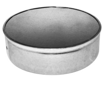 End Cap, Tee, 18 in, Galv Steel, 26 gauge THK, ASTM A653