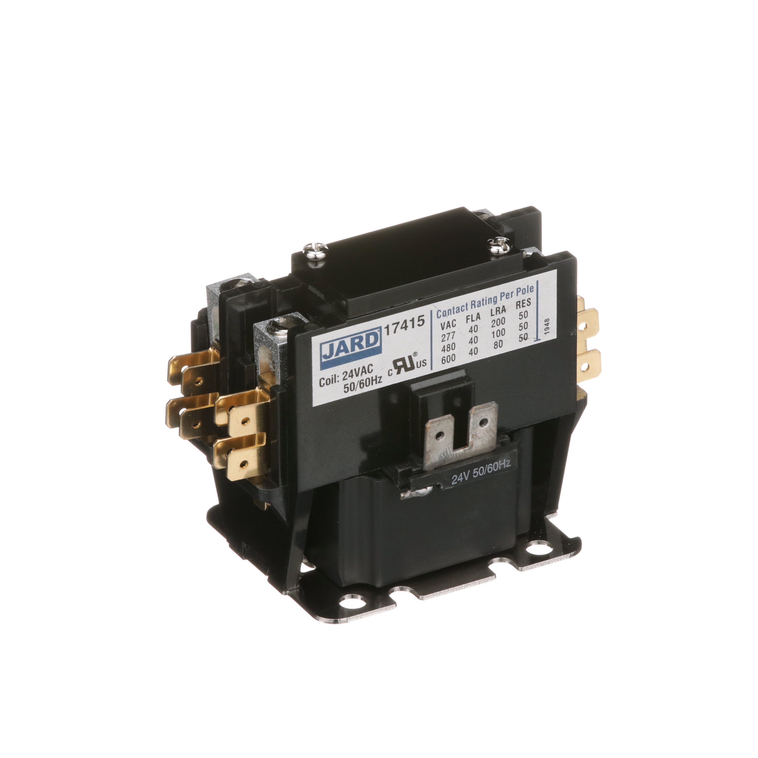 Contactor, 24 V, 40 A, 1 Poles, Meets CUL, UL