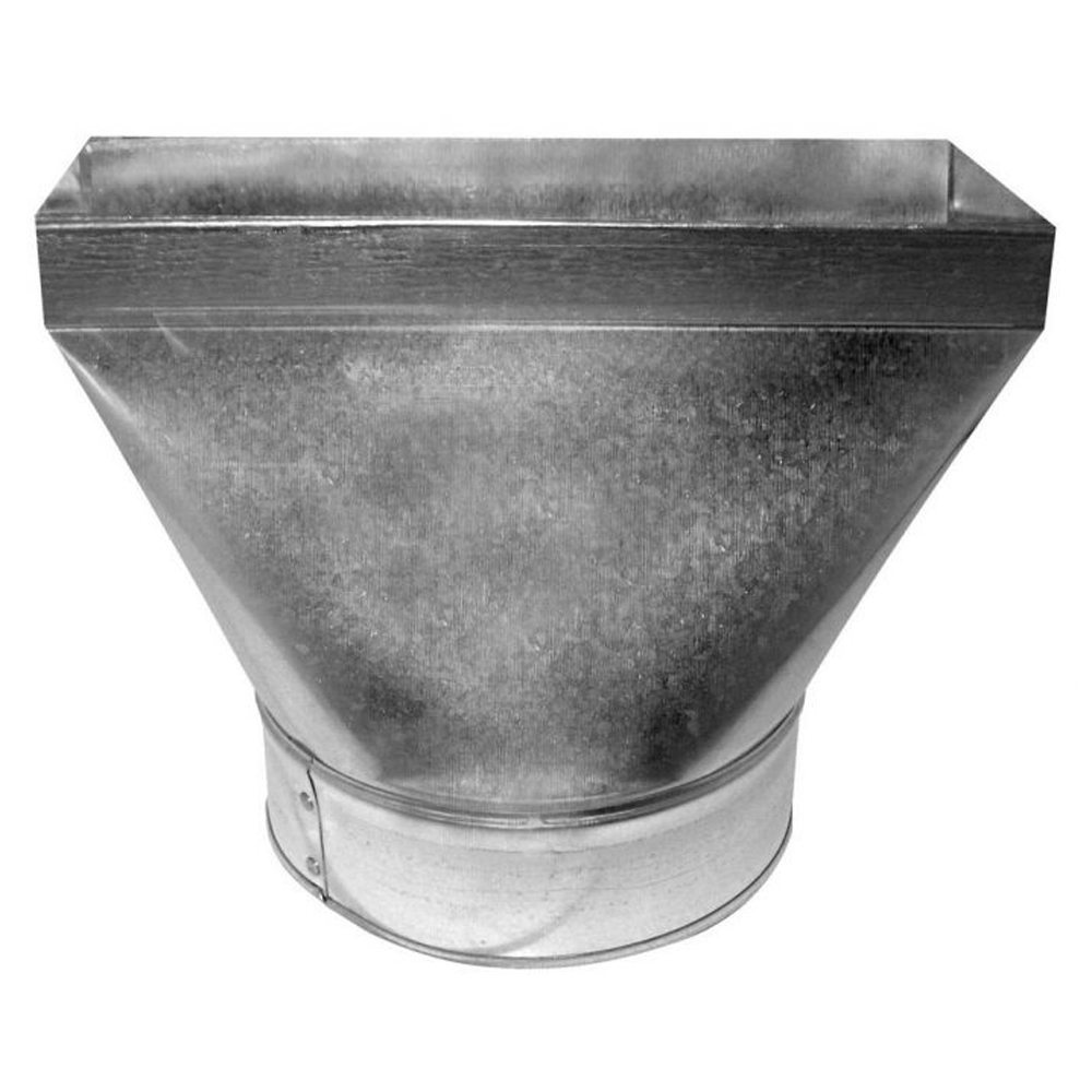 Duct Boot, Rectangular to Round Straight Stack, 5 in Dia