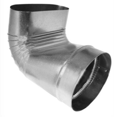 Duct Boot, Oval to Round Register, No Crimp, 5 in Dia, Steel
