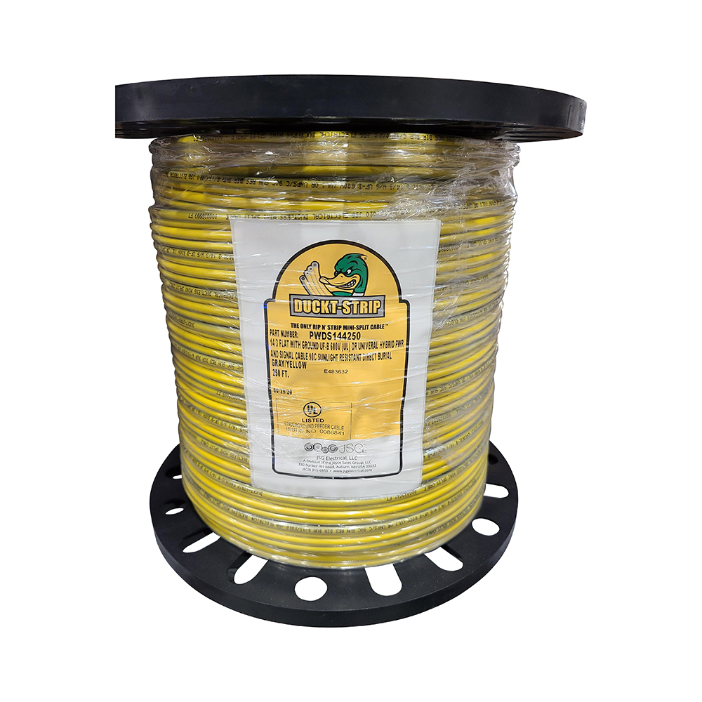 Wire, 600 V, 14 AWG, PVC, Gray, 4 Conductors, 250 ft LG