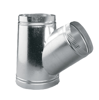 Duct Wye, Bull Nose, 8 in x 6 in x 6 in, 30 gauge THK