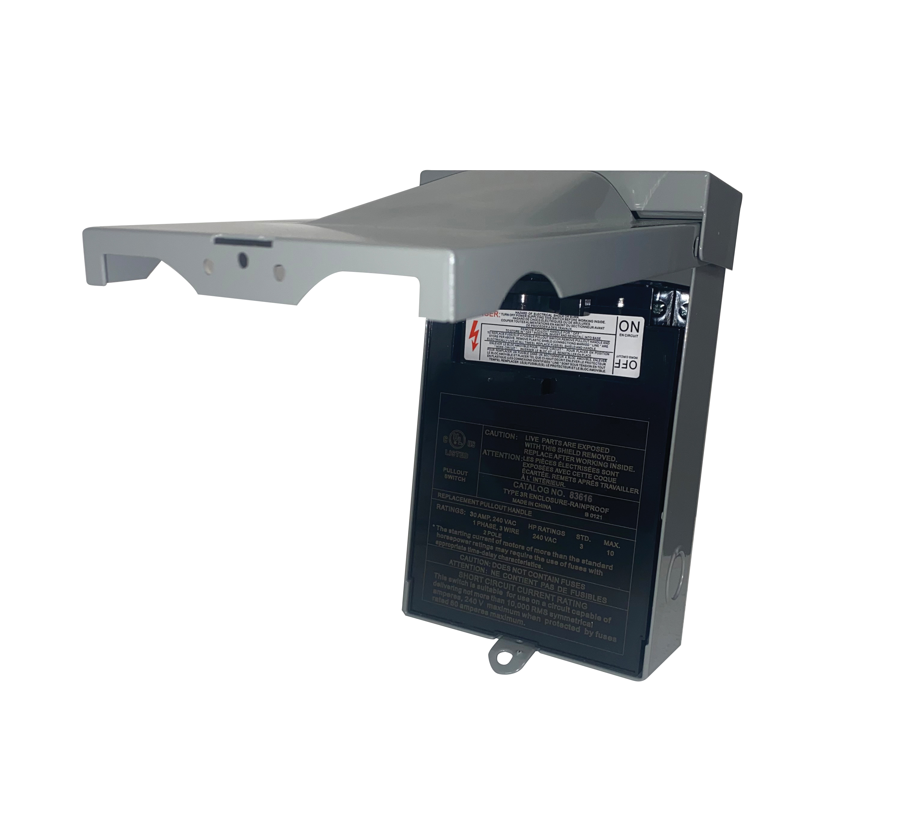 Surge Protector, Power, 120/240 VAC, 50/60 Hz, Polycarbonate