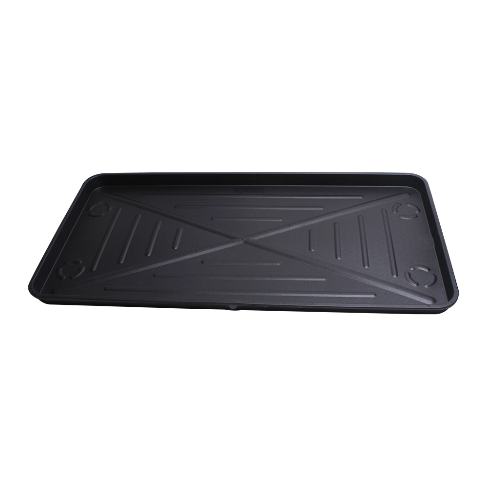Drain Pan, Long, 30 in WD, 60 in LG, 2 in HT, Plastic, Black