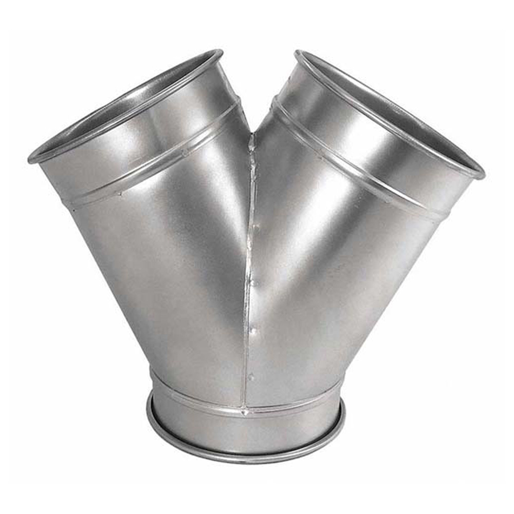 Duct Wye, Branch, 8 in x 7 in x 6 in, 28 gauge THK