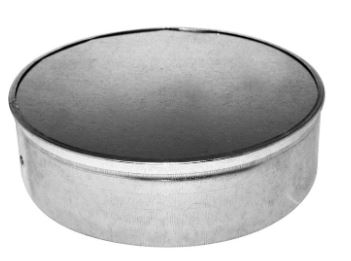 End Cap, Tee, 10 in, Galv Steel, 28 gauge THK