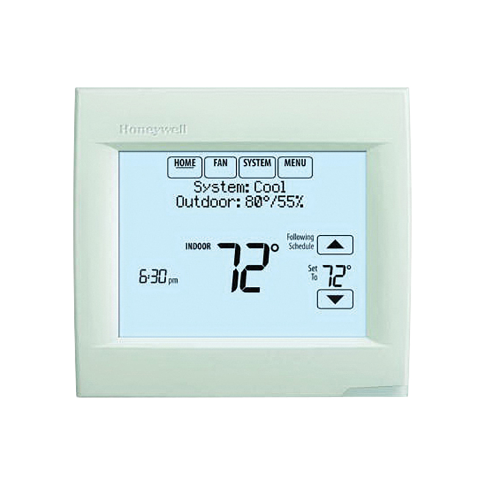 Thermostat, T6 Pro Programmable, Digital, 1 degF, White, LCD