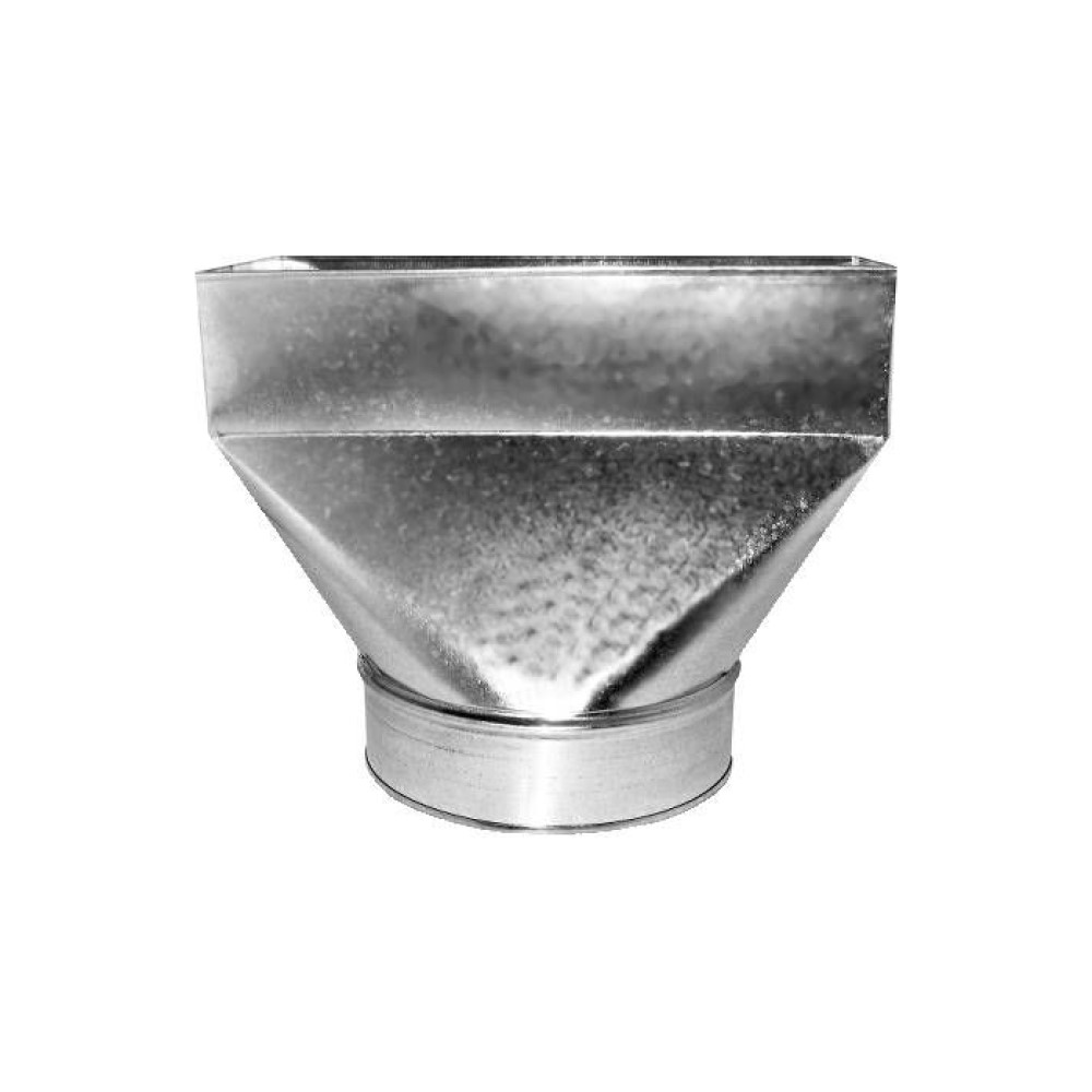 Duct Boot, Straight Register, 8 in Dia, 6 in WD, 14 in LG