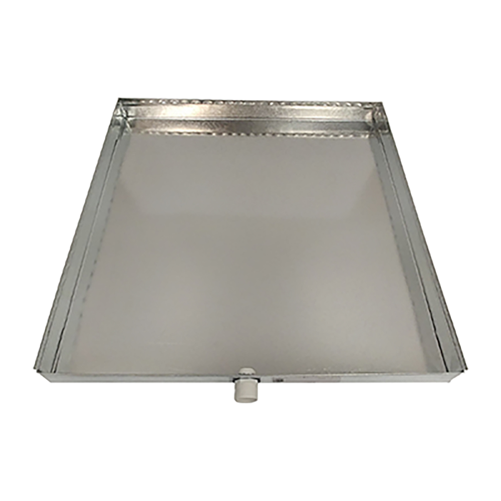 Drain Pan, 24 in WD, 24 in LG, 2 in HT, 26 gauge THK, Steel