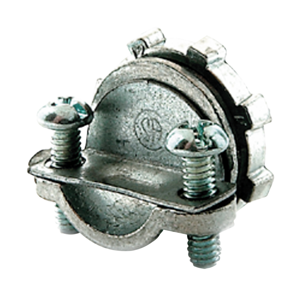 Cable Connector, Metallic, Romex, 0.375 in, Die Cast Zinc